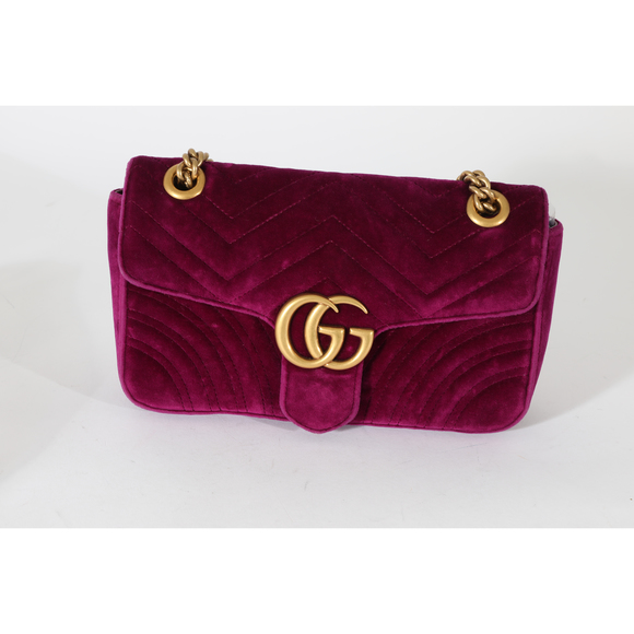 Gucci | Bags | Gucci Purple Velvet Small Gg Marmont Bag | Poshmark